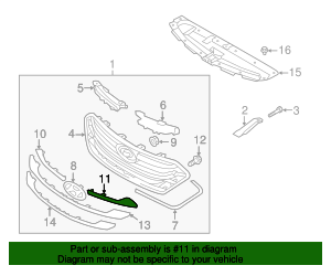 2015-2016 Hyundai Santa Fe Sport Upper Molding 86353-2W110 | OEM Parts ...