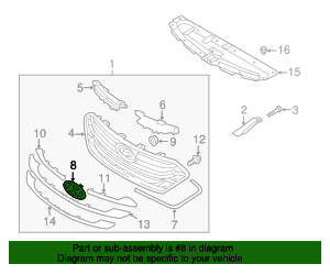 86300-2W000 - Grille Emblem 2013-2016 Hyundai | AutoNationParts.com