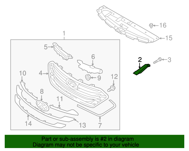 2013-2018 Hyundai Santa Fe Sport Grille Bracket 86574-4Z000 ...