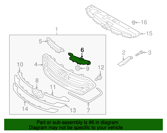 2013-2016 Hyundai Santa Fe Sport Grille Bracket 86357-2W000 | OEM Parts ...