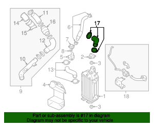 2013-2017 Hyundai Veloster Turbocharger Inter-Cooler Pipe 28261-2B700 ...