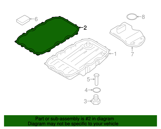 2011-2017 Volkswagen Touareg Transmission Oil Pan Gasket 0C8-321-371 ...
