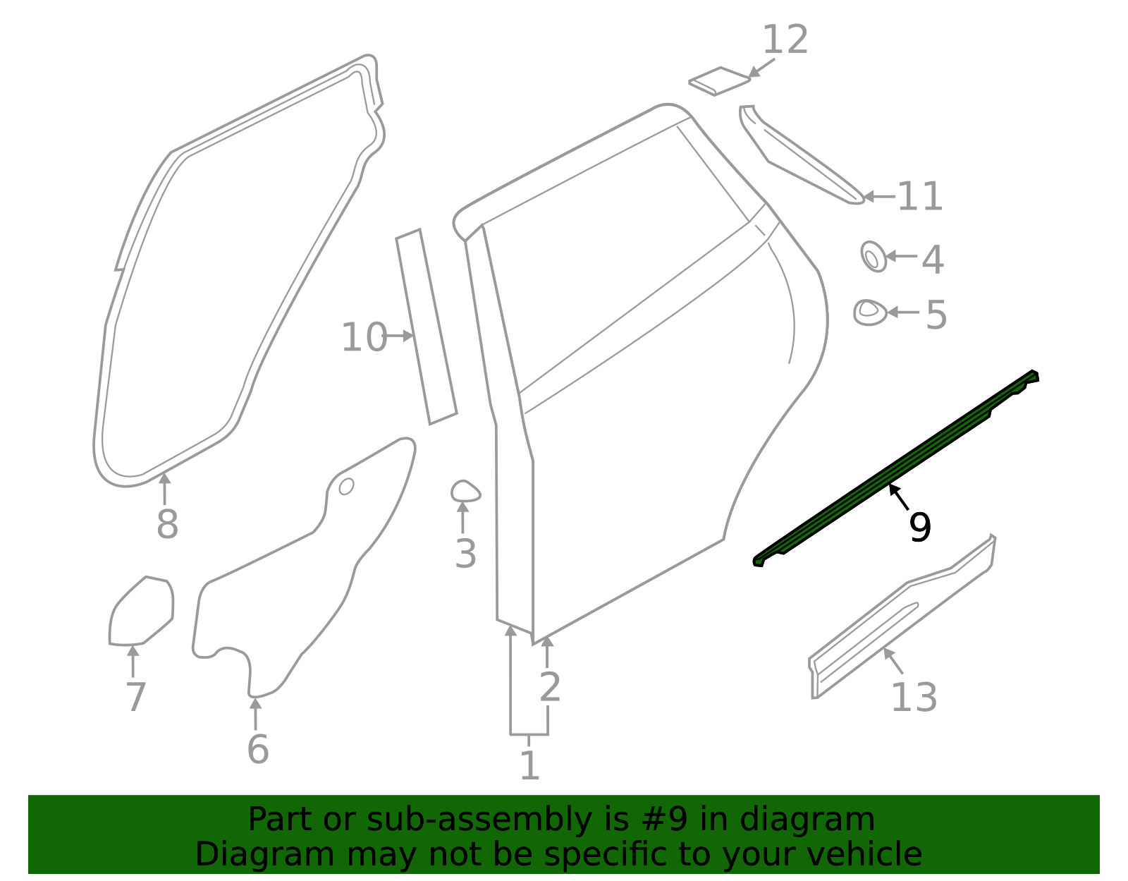 2018-2024 Nissan Kicks Belt Molding 82820-5RB0A | Bill Kay Nissan Parts