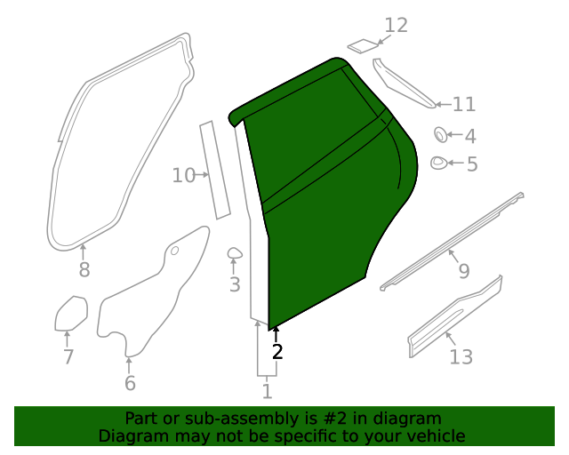 2018-2023 Nissan Kicks Outer Panel - Passenger Side (RH) H2152-5RBMA ...