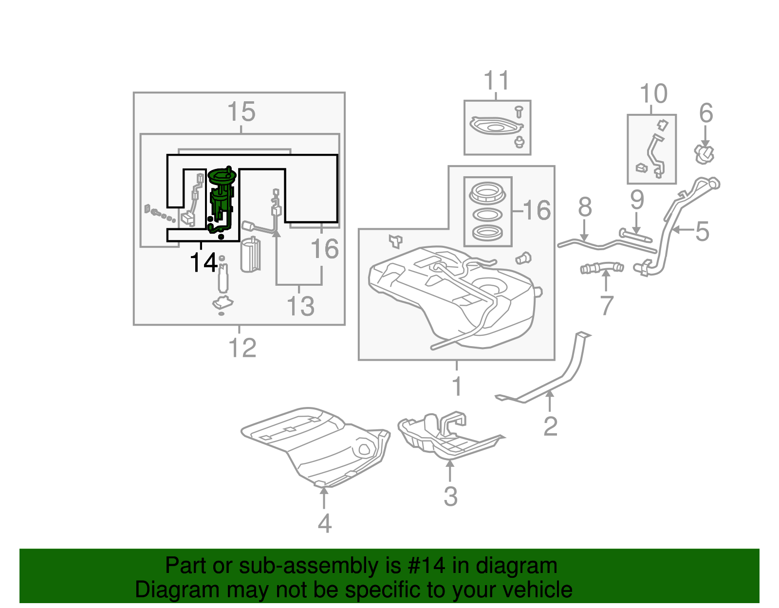 17048-SZA-A30 - Fuel Filter 2012-2013 Honda Pilot | Honda Parts Online
