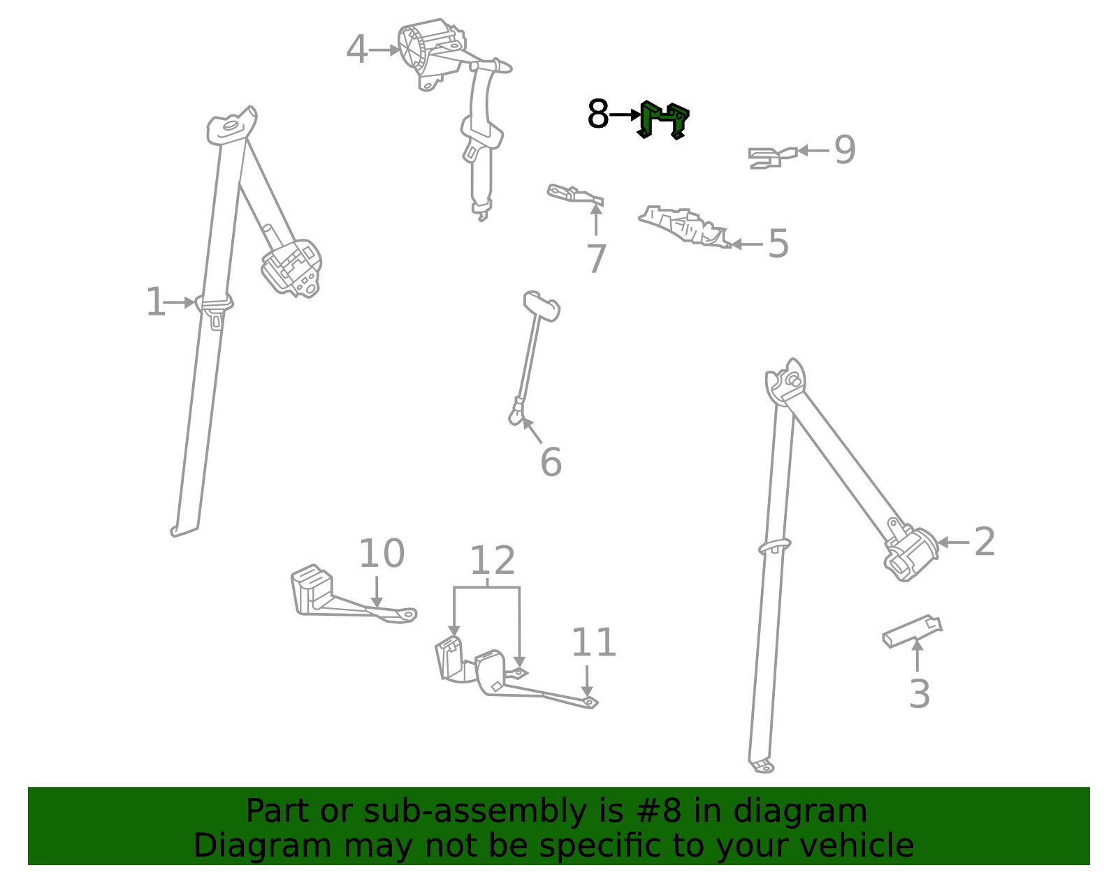 Genuine Toyota Belt Holder part# 73381-KK010 for 2020-2025 Toyota ...