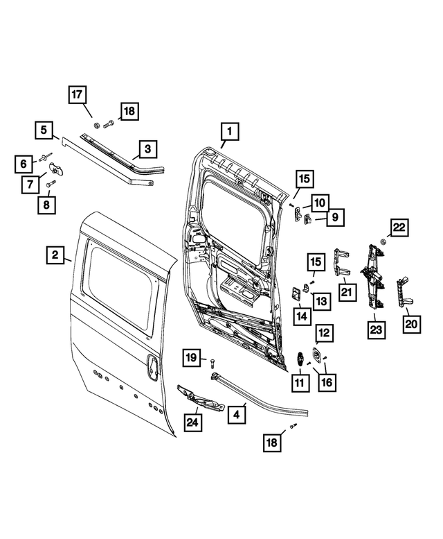 2015-2022 Ram ProMaster City Sliding Door Track, Right 68283975AA ...
