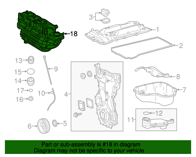 17120-0V050 - Intake Manifold - 2011-2019 Toyota | OEM Genuine Toyota Parts