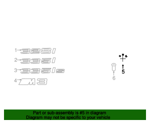 51147146052 - Deck Lid Emblem 2007-2013 BMW | Genuine BMW Parts