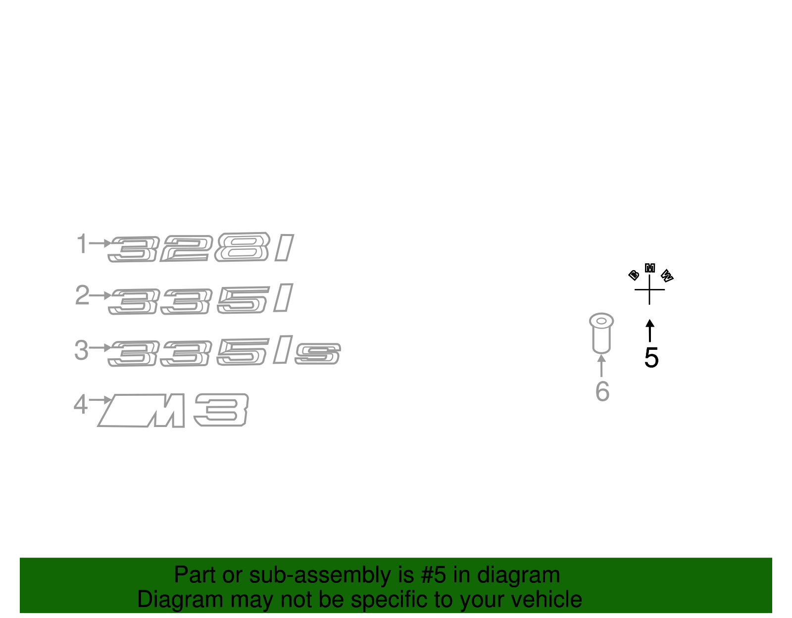 51147146052 - Deck Lid Emblem 2007-2013 BMW | Genuine BMW Parts