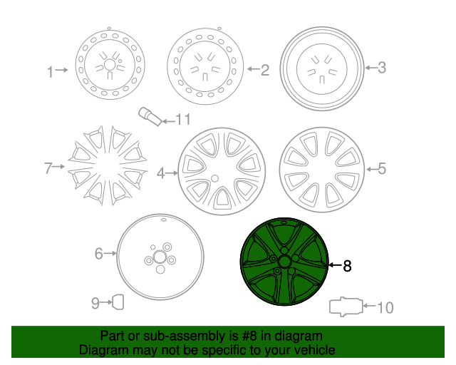 Genuine Toyota Wheel Alloy 17 Inch part# 42611-06540 for 2010-2011 ...