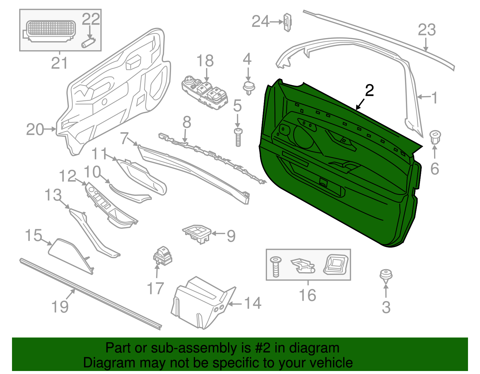 51417273057 - 2011-2016 BMW Door Trim Panel (51-41-7-273-057) | BMW of ...