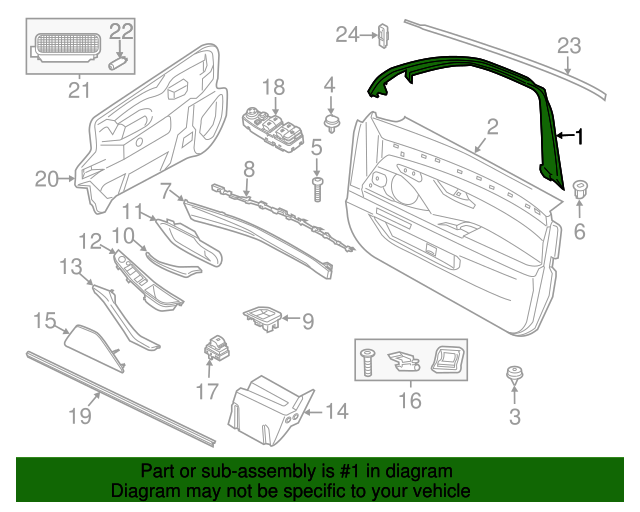 51337182011 - 2011-2016 BMW Window Molding (51-33-7-182-011) | BMW of ...