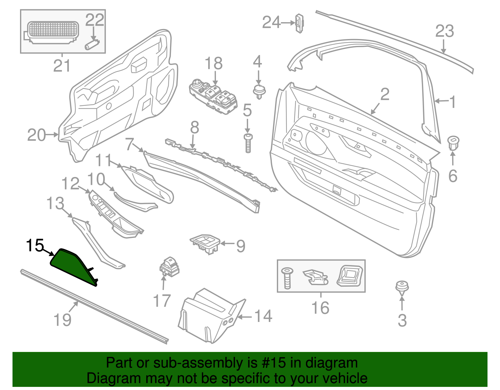 51-41-7-226-350 - Cover f right loudspeaker 2011-2016 BMW | AutoNation Parts
