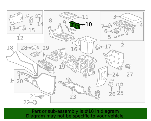 2015-2022 GM Jet Black Front Floor Console Cup Holder Liner 23484410 GM ...