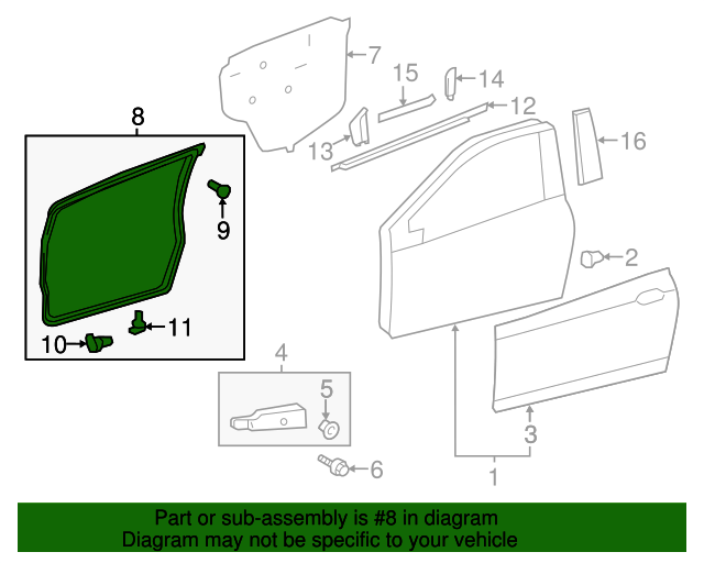 67861-52241 - Door Weather-Strip - 2012-2014 Toyota Yaris | OEM Genuine ...