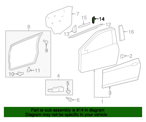 2012-2014 Toyota Yaris Frame Molding 75754-52010 | Toyota Parts Center
