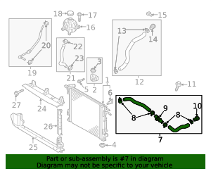 25410-D9600 - Lower Hose 2017-2022 Kia Sportage | Kia.Parts Store