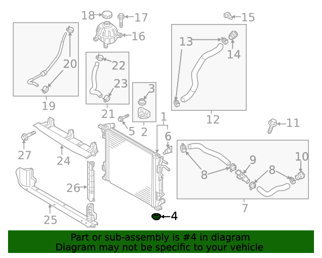 25336-2F650 - Radiator Assembly Lower Insulator 2016-2024 Kia | Kia ...