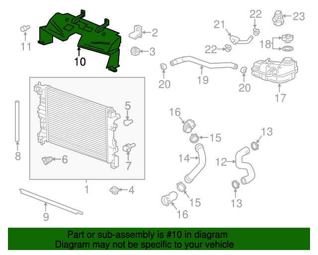 2017-2020 Chevrolet Trax Upper Radiator Air Baffle 42421820 GM ...