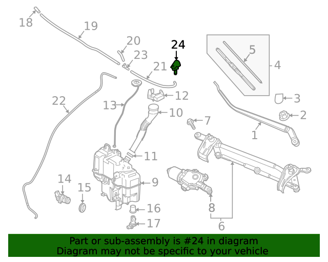 2019-2023 Mazda 3 Washer Nozzle BCKB-67-510 | Florida Mazda Parts