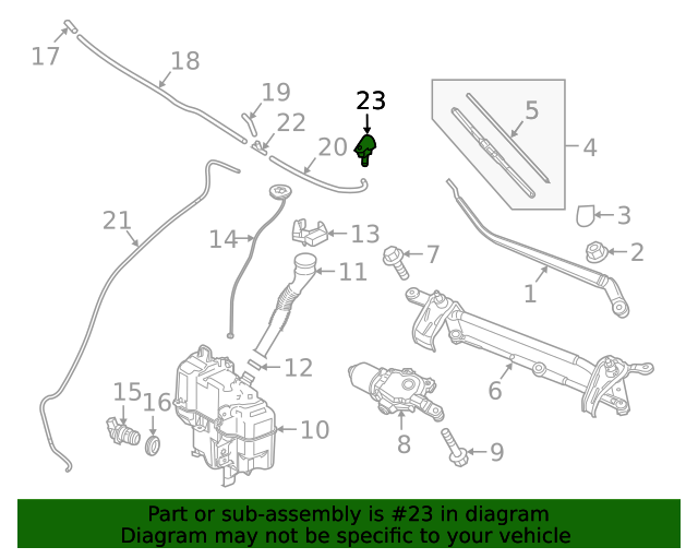 2019-2020 Mazda 3 Washer Nozzle - Driver's Side (LH) BCKB-67-510 ...