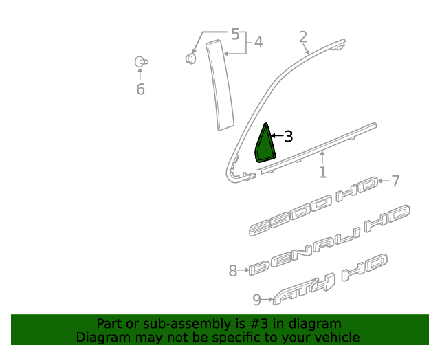 2020-2022 GM Front Driver Side Door Window Frame Front Driver Side ...