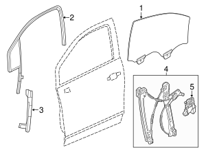 2018-2024 Chevrolet Equinox Front Driver Side Door Window Weatherstrip ...