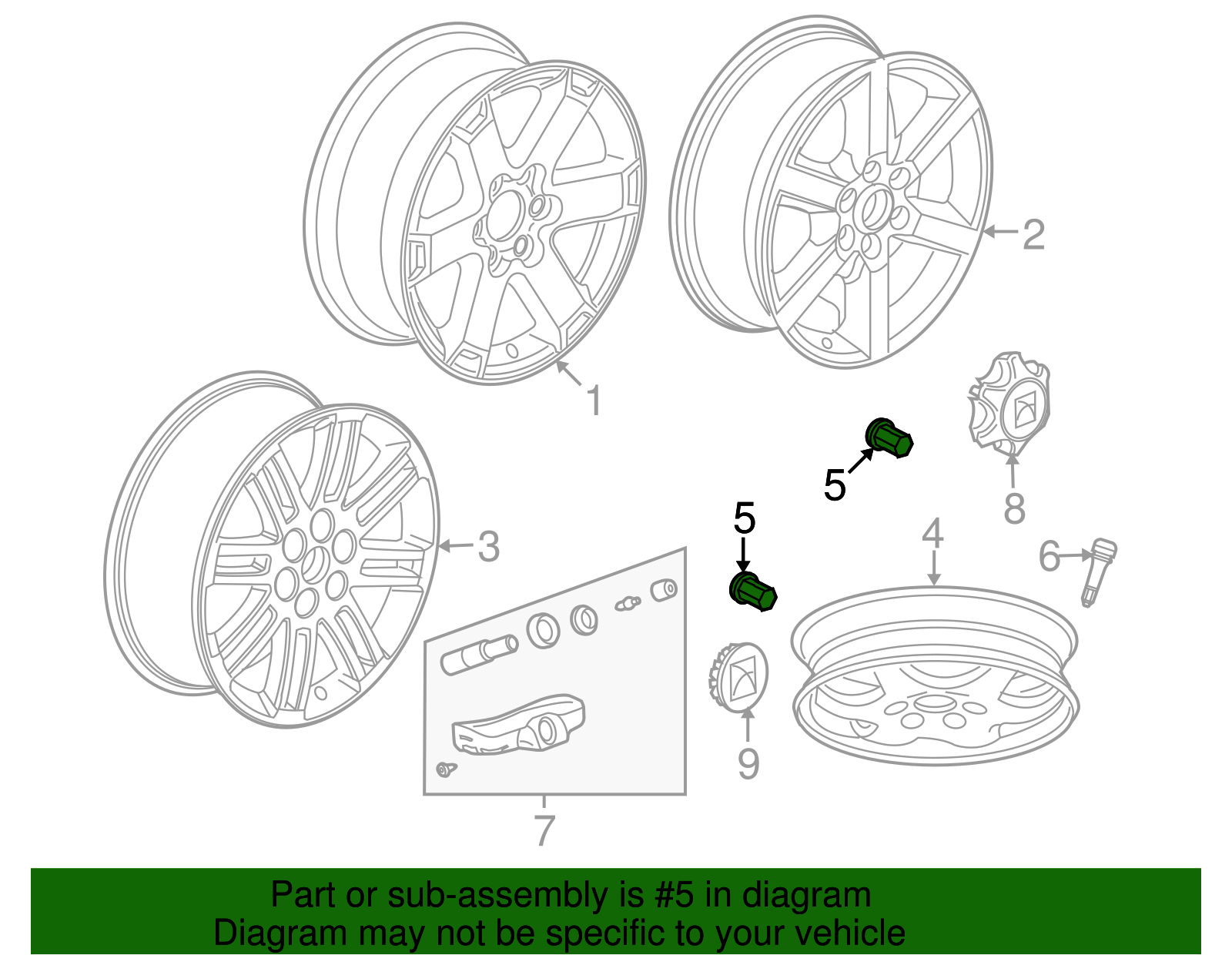9596070 - Wheel Lug Nut with Stainless Steel Cap 2007-2025 GM | GMPartsNow