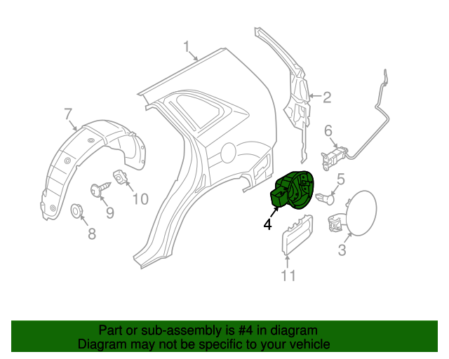 69513-1U000 - Fuel Pocket 2011-2015 Kia Sorento | Kia.Parts Store