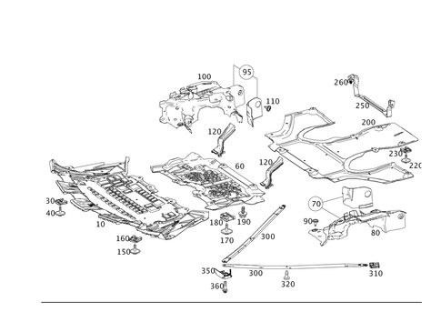 Engine Compartment Panelling, Gasoline Vehicles for 2017 Mercedes-Benz ...