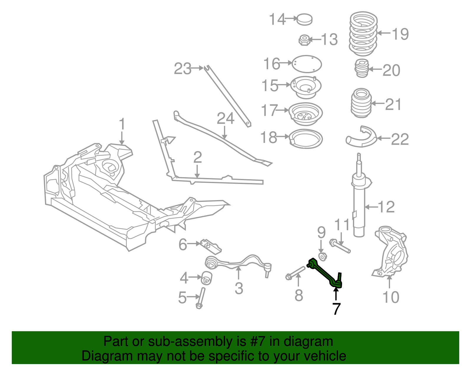31122405860 - 2006-2015 BMW Lower Control Arm (31-12-2-405-860) | BMW ...