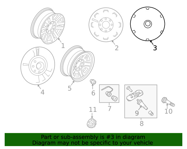 Genuine OEM Ford Part - Wheel Assembly LC3Z-1007-E | Genuine OEM Ford ...