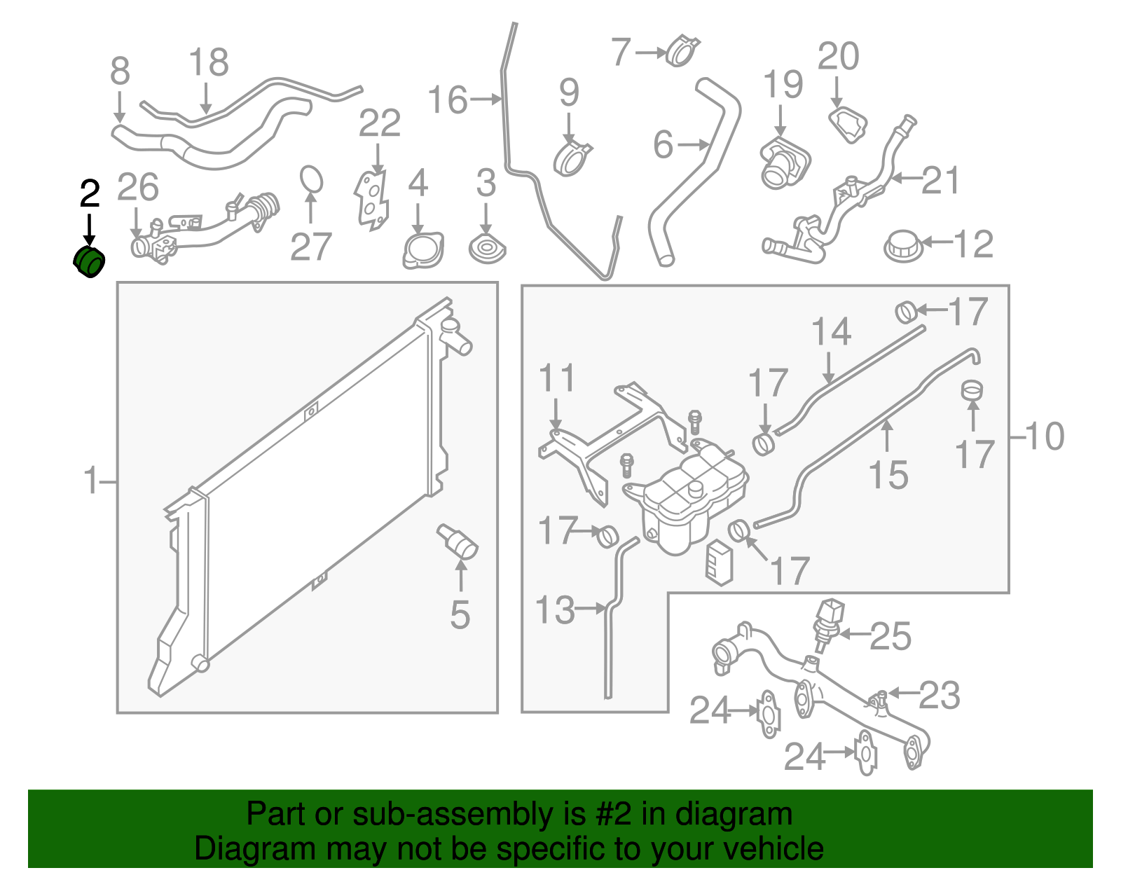 2012-2024 Nissan Radiator Upper Insulator 21506-1PA0A | Nissan Parts ...