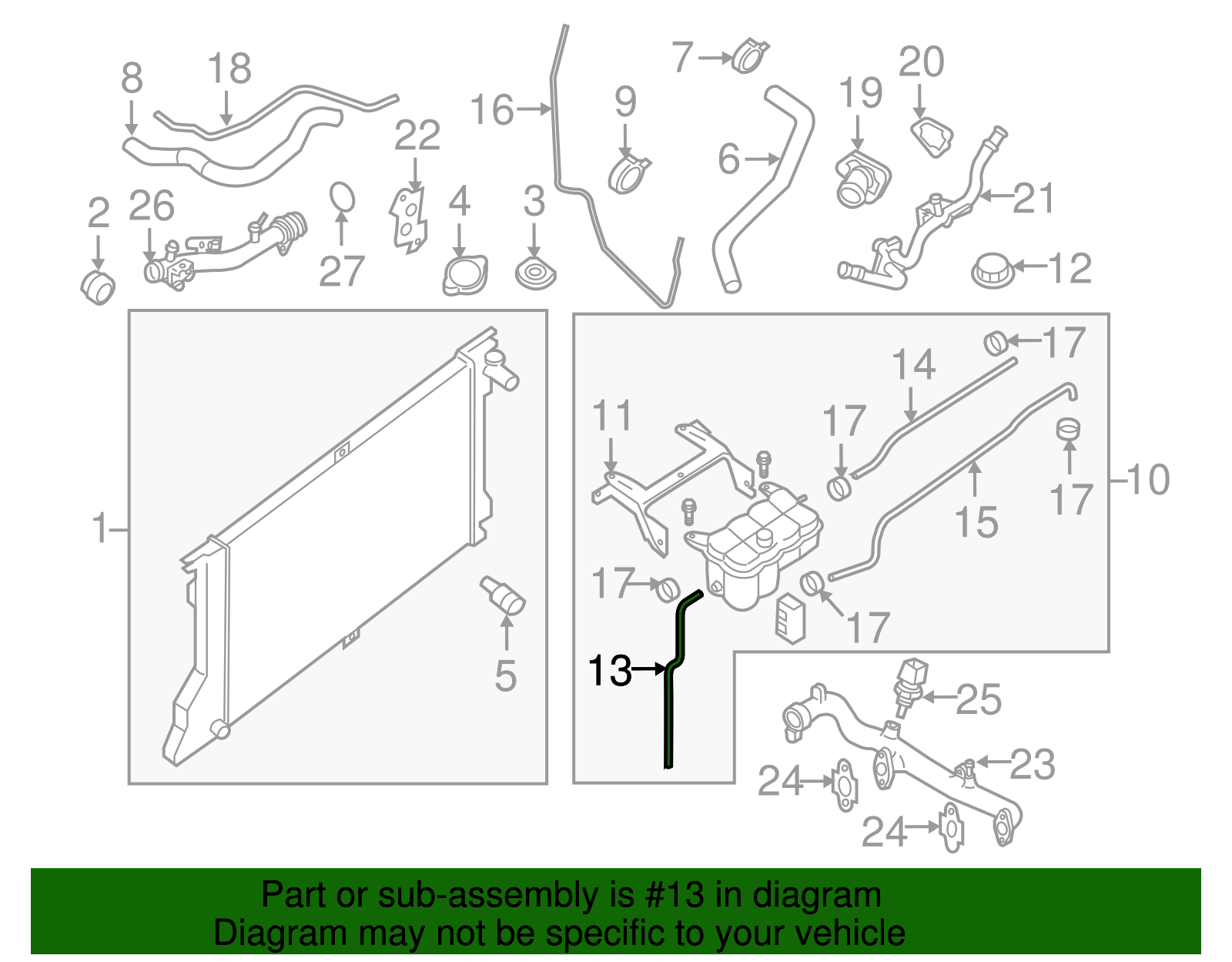 21744-1PA0A - Reservoir Hose - 2012-2021 Nissan | Nissan OEM Parts Direct