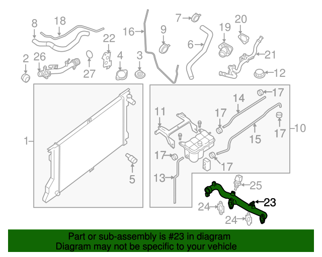 2005-2019 Nissan Water Outlet 11060-EA20A | TascaParts.com