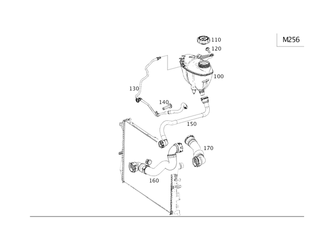 222-501-64-00 - Coolant Filling Hose 2018-2021 Mercedes-Benz S63 AMG ...