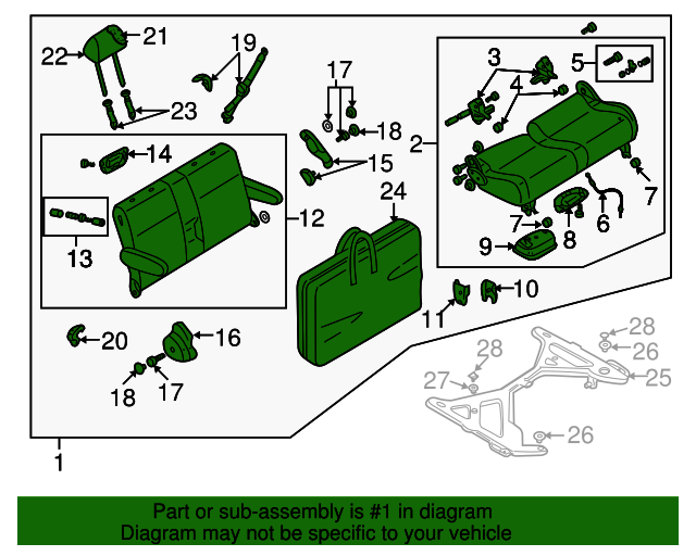 1998-2001 Audi A6 Quattro Seat Assembly 4B9-887-053-D-6XQ | Audi OEM Parts