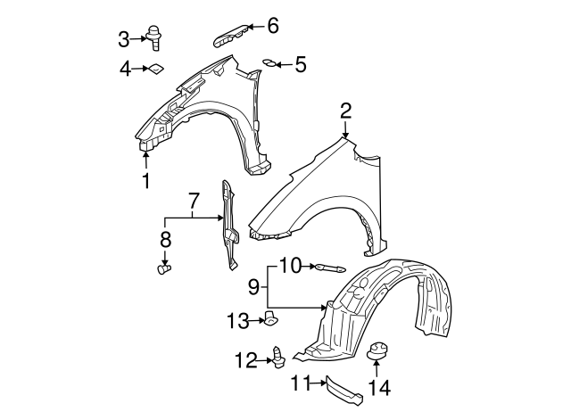 53867-47010 - Fender Seal - 2004-2009 Toyota Prius | DiscMonster