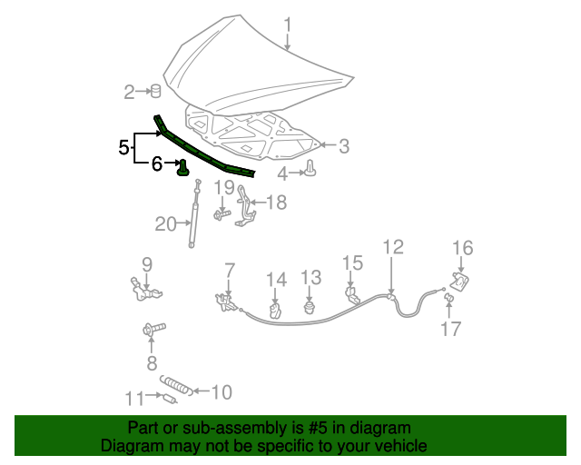 2004-2008 Toyota Solara Front Seal 53381-AA030 | OEM Parts Online