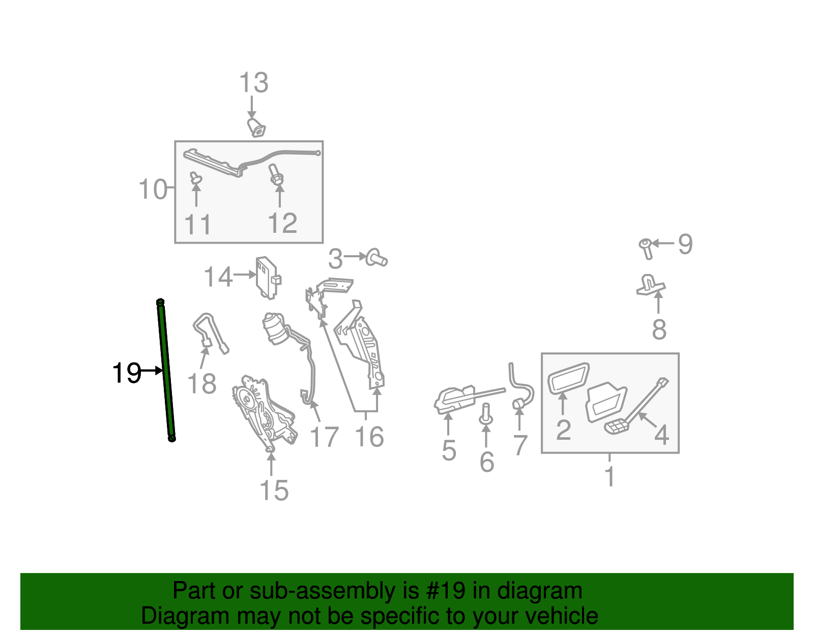 2007-2017 GM Liftgate Actuator Rod 20812019 | TascaParts.com