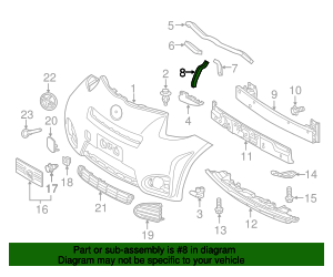 2012-2015 Scion iQ Seal Front Bumper Side 52543-74020 | Toyota Parts Center