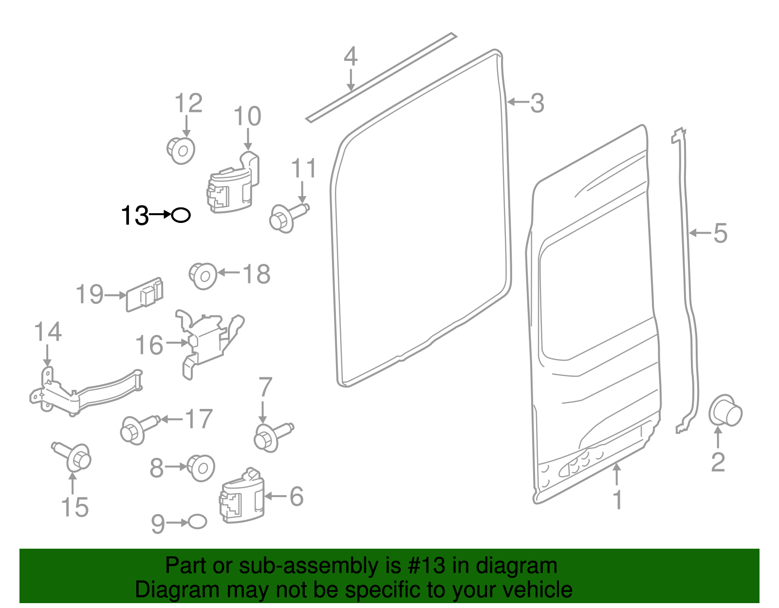 HK3Z-16758-A - Lower Hinge Bumper 2018-2024 Ford | Ford Parts Direct