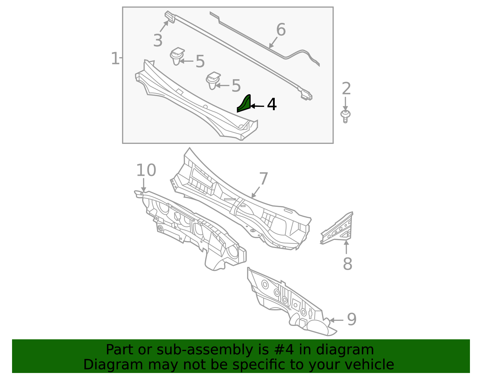 2021-2025 Kia Sorento | Side Seal | 86432-P2100 | Kia Auto Parts