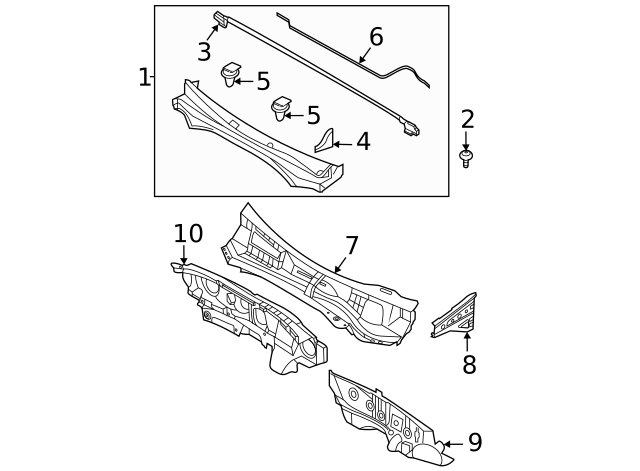 66700-P2000 - Cowl Panel 2021-2024 Kia Sorento | Kia.Parts Store