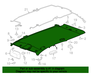 2018-2024 GMC Terrain Platinum Headlining Trim Panel 85543187 GM ...