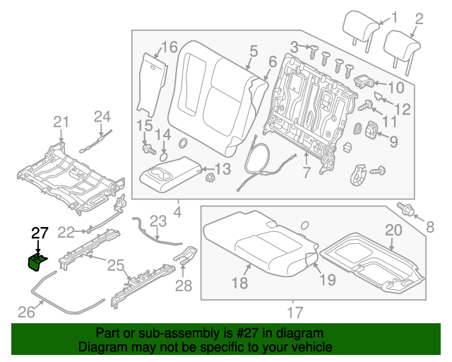 6977A792 - Seat Adjuster End Cover 2014-2022 Mitsubishi | Mitsubishi ...