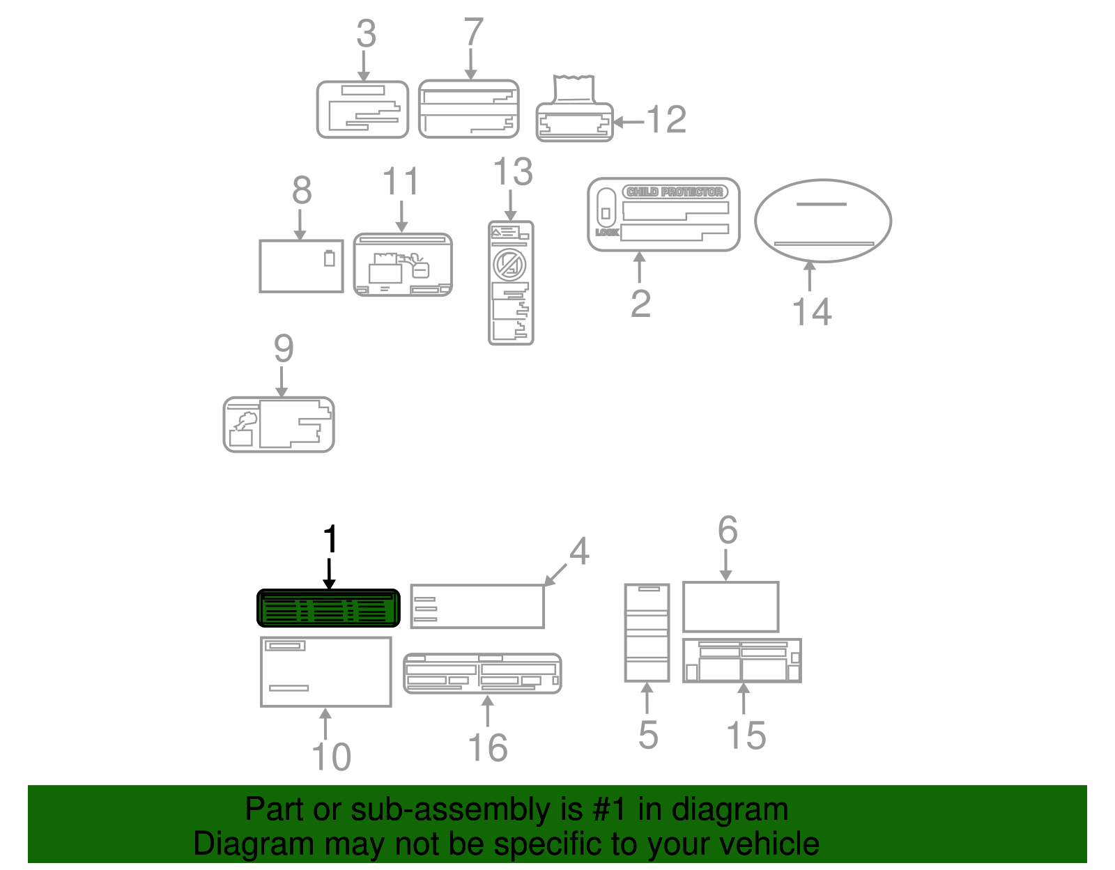 1996-2024 Toyota Caution Label 11282-74010 | Toyota Parts Center