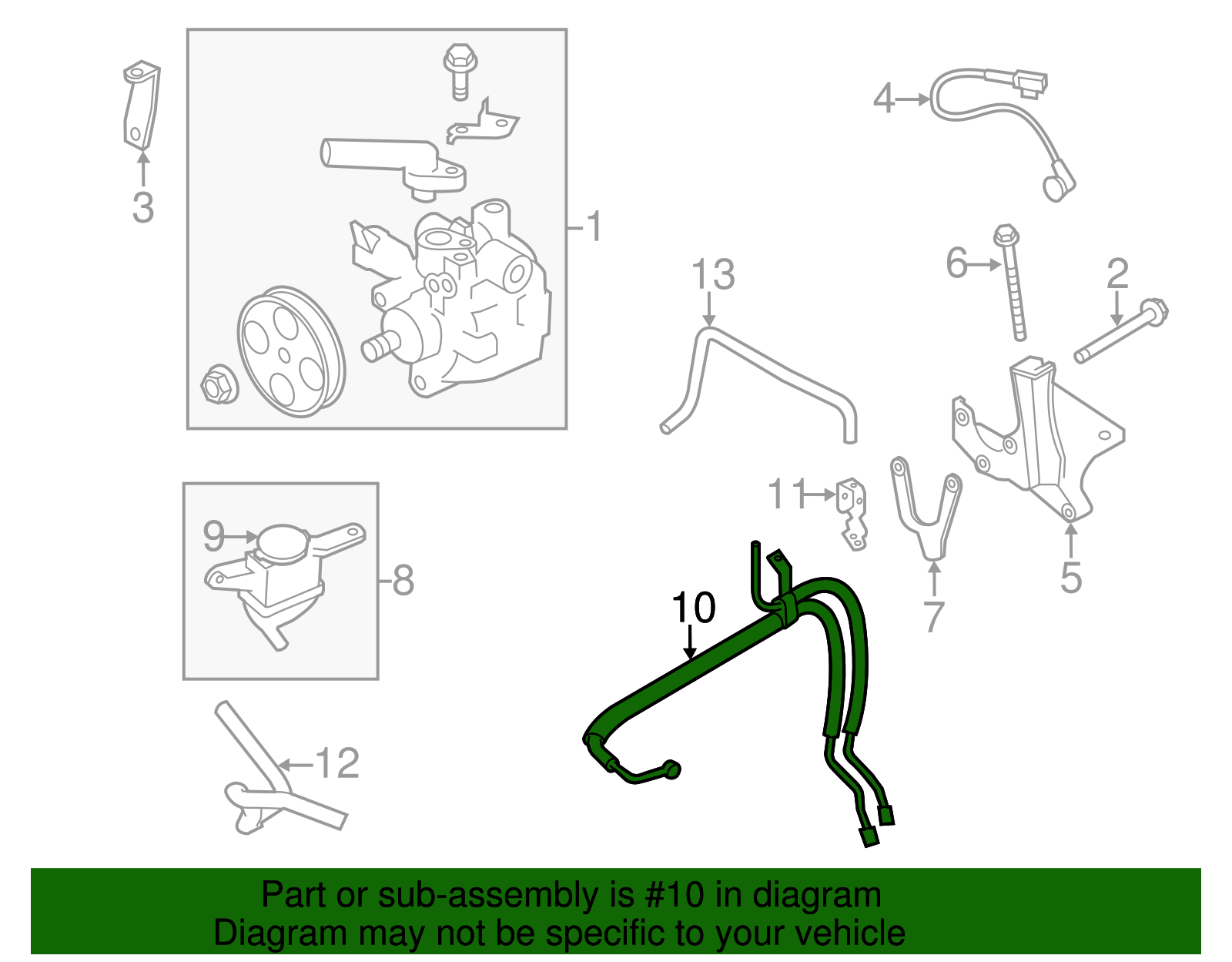 2015-2021 Subaru WRX STI Power Steering Pressure Hose 34610FG002 | OEM ...