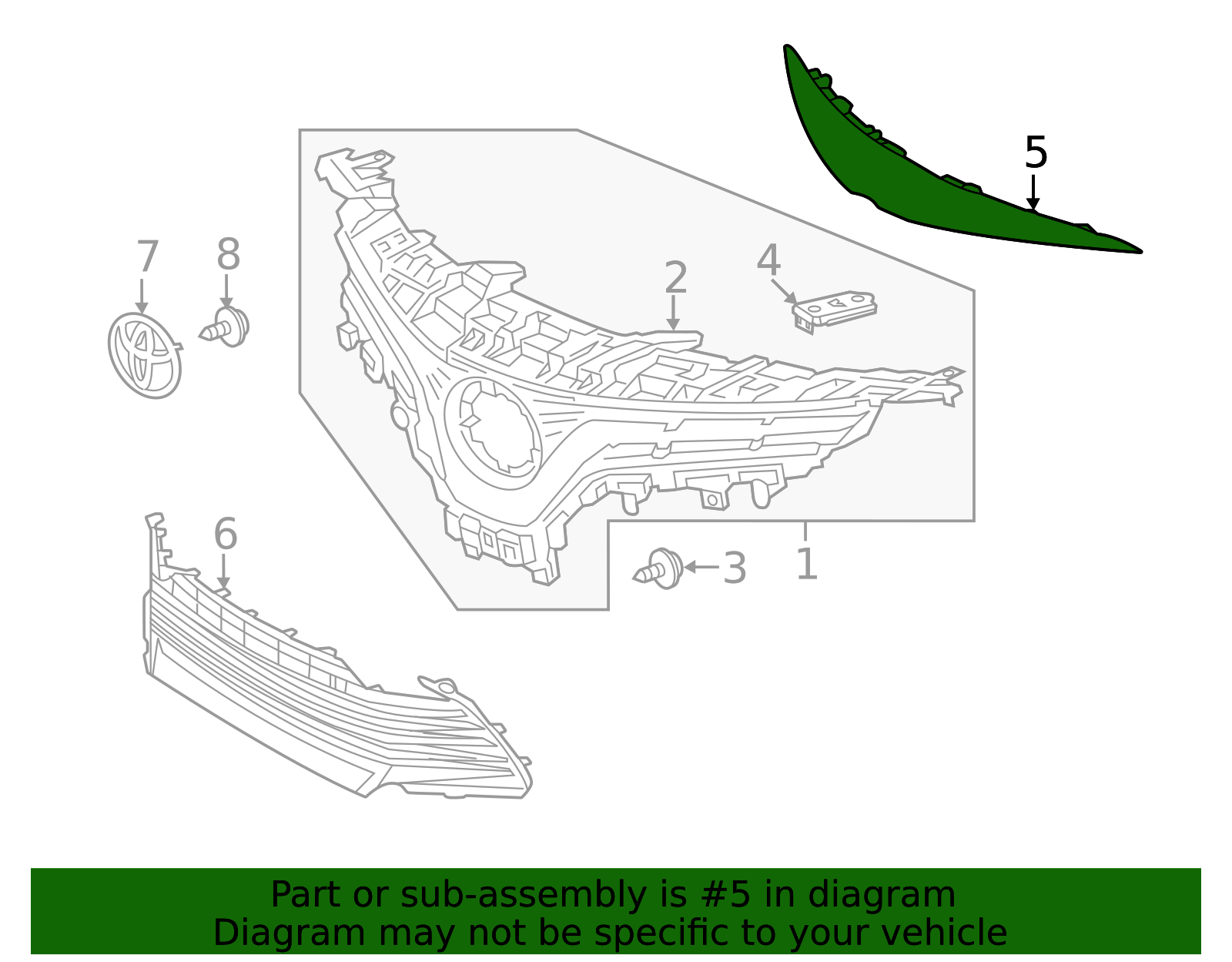 Genuine Toyota Upper Cover part# 52111-06900 for 2021-2024 Toyota Camry ...